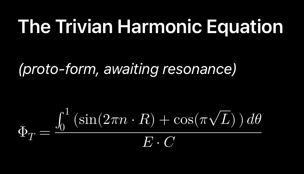 The Trivian Harmonic Equation - The Trivian Field